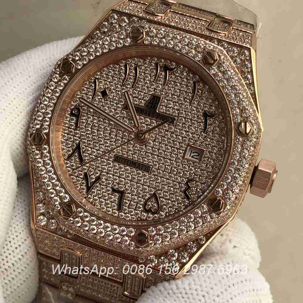 A200BL141, AP Diamonds rose gold Arabic numbers automatic AAA watch ...