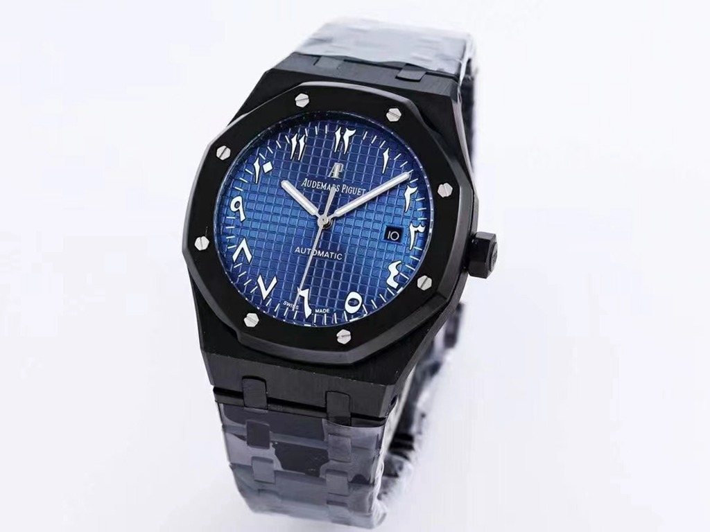 AP black 41mm automatic green/blue dial Arabic numbers men AAA replica ...
