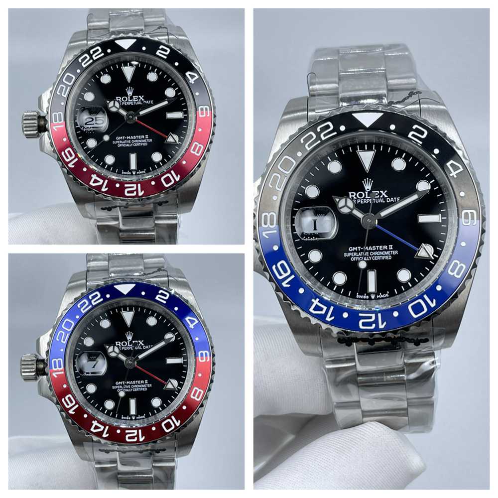 GMT left crown silver/black AAA automatic copy 3186 movement men ...