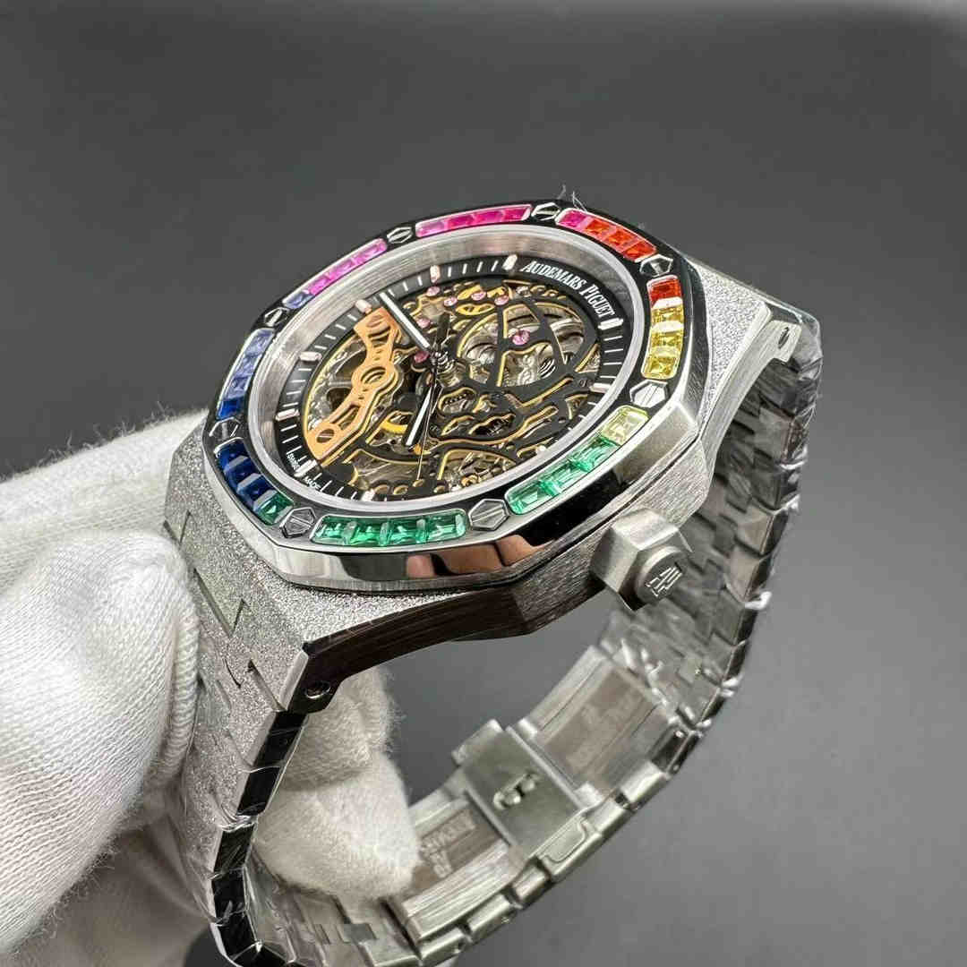 AP Royal Oak AAA+ automatic Frosted silver case 42mm Skeleton dial ...
